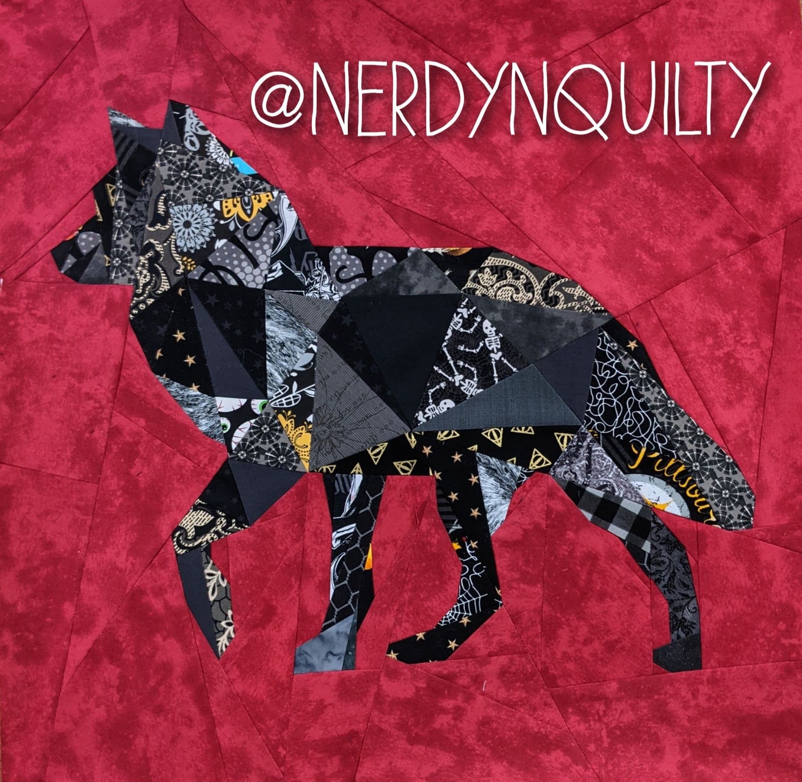 Geometric Wolf Foundation Paper Pieced Quilt Pattern Block From the ...