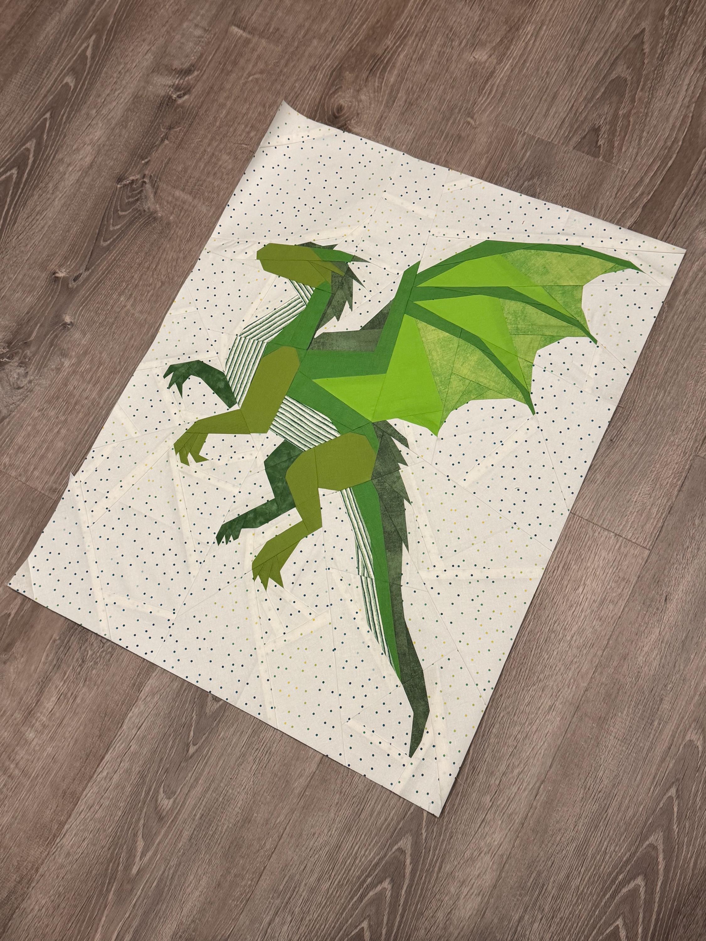 Flying Dragon Foundation Paper Pieced Quilt Pattern Block Fantasy Book ...