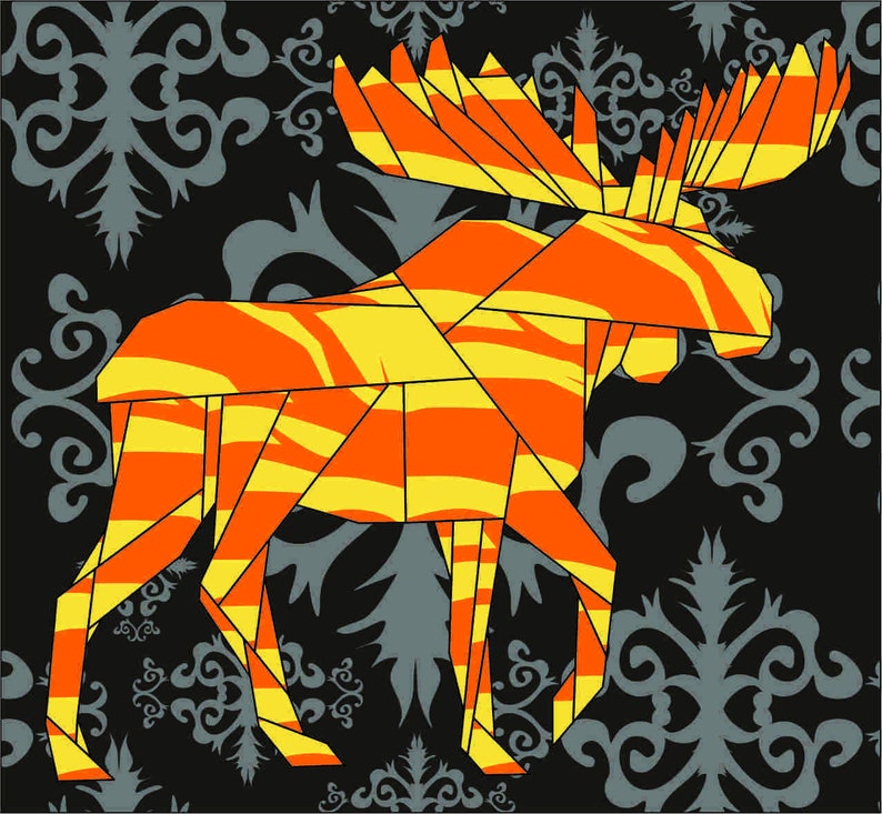 Moose Silhouette Paper Pieced Quilt Pattern Block - Etsy