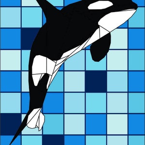 Orca Whale Paper Pieced Quilt Pattern Block - Etsy Canada