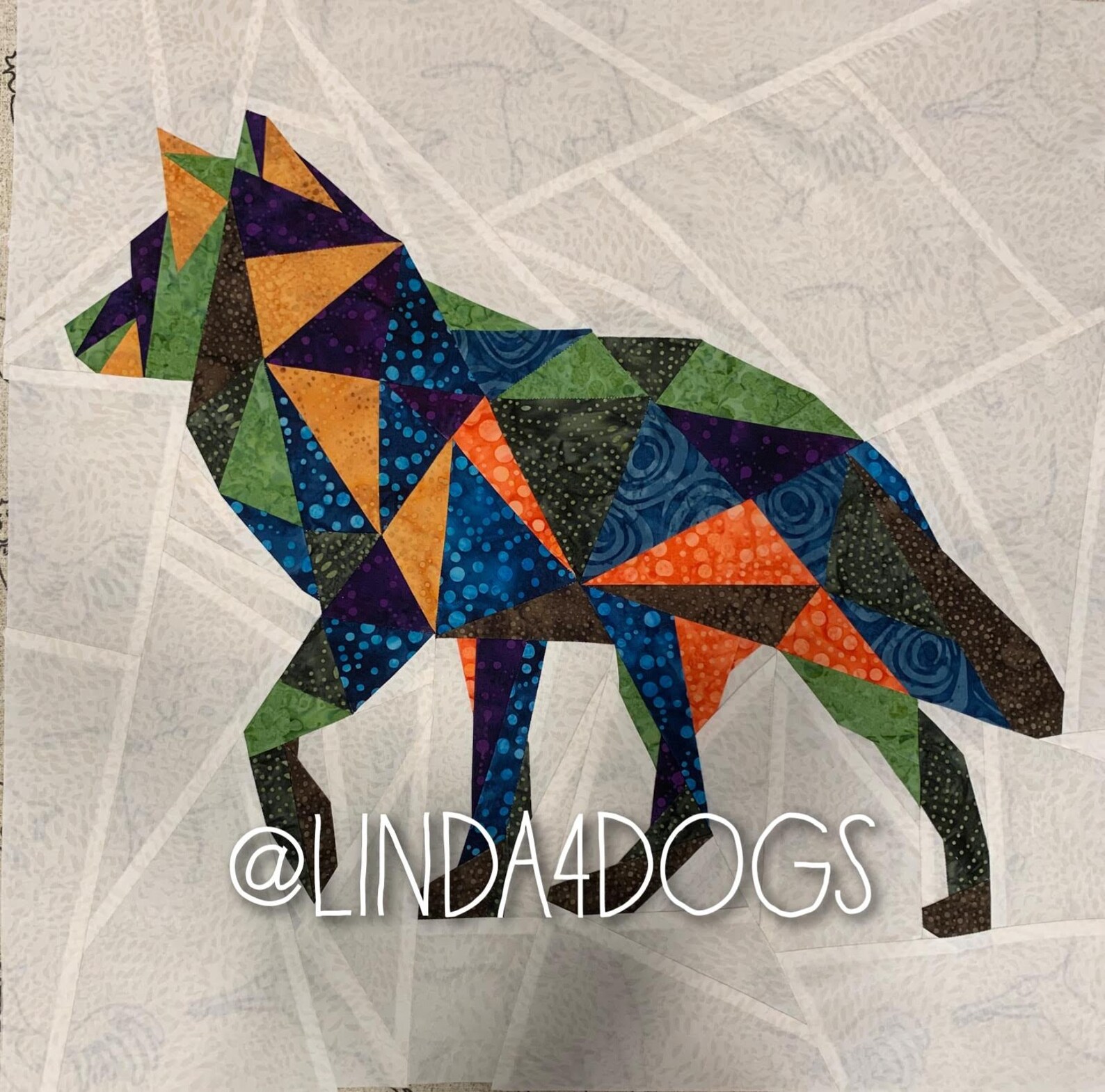 Geometric Wolf Foundation Paper Pieced Quilt Pattern Block From the ...