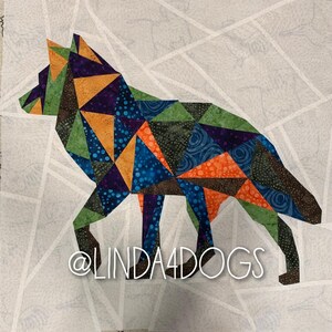 Geometric Wolf Foundation Paper Pieced Quilt Pattern Block From the ...