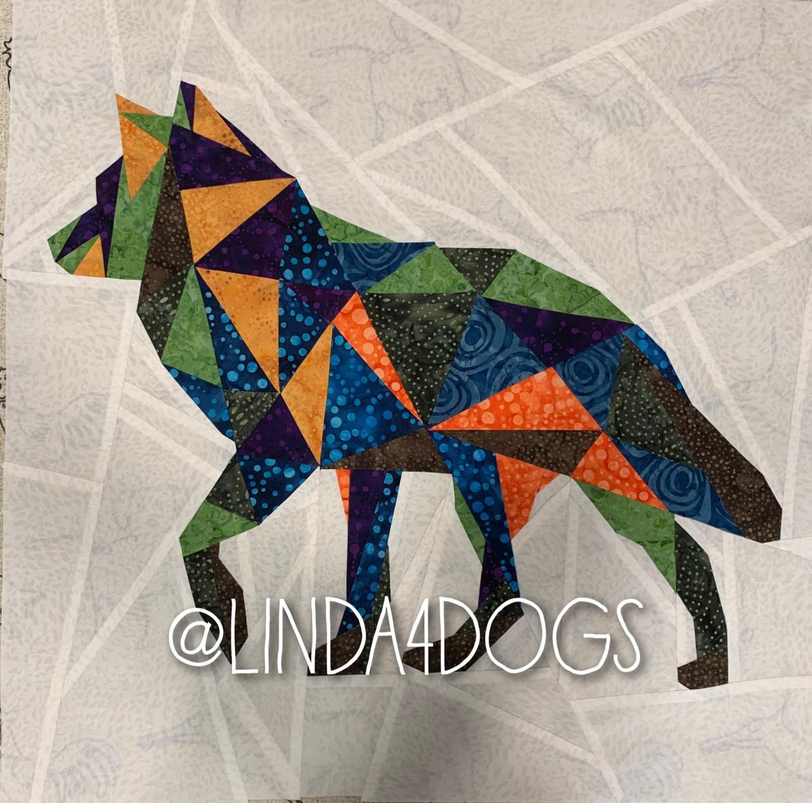 Geometric Wolf Foundation Paper Pieced Quilt Pattern Block From the ...