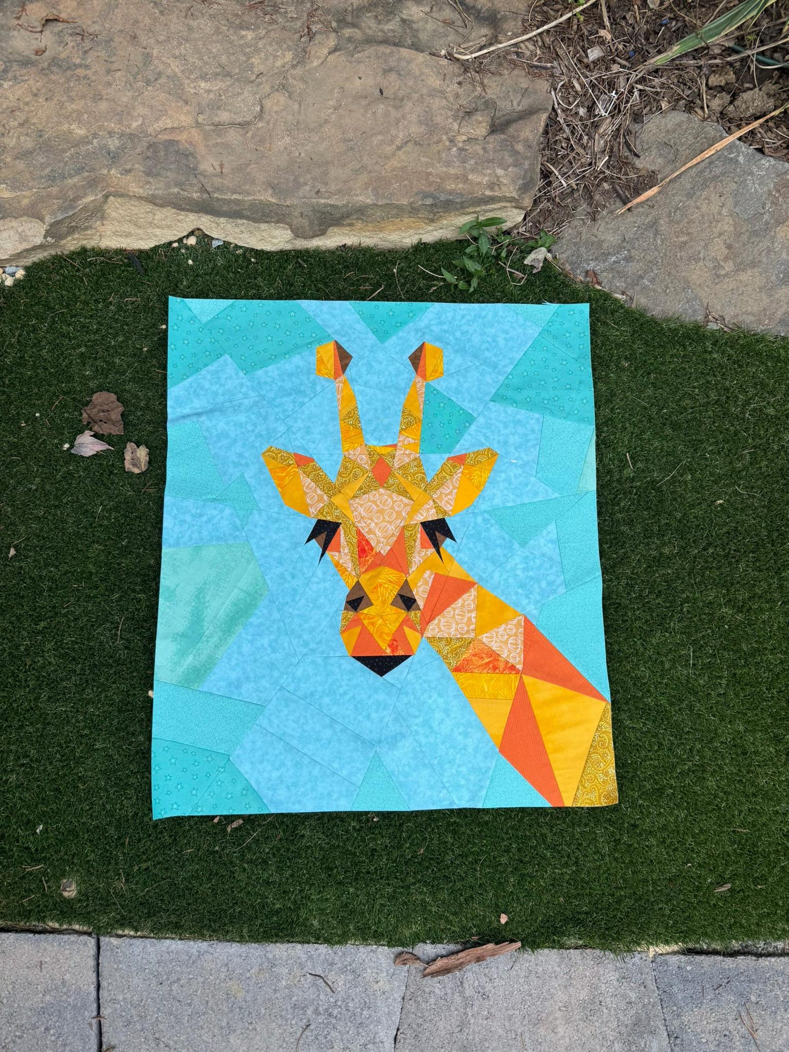 Abstract Giraffe (no. 2) FPP Quilt Digital Pattern Block 24"x28" (PDF ...