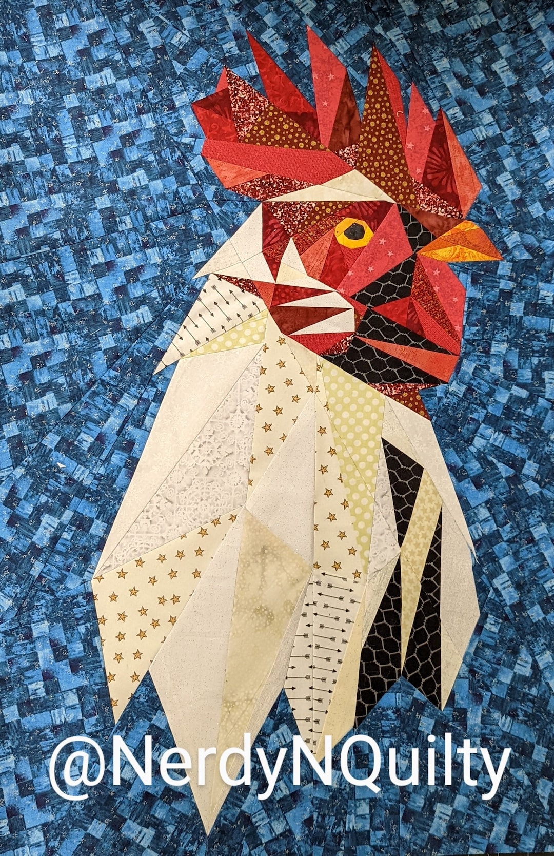 Abstract Chicken (rooster) Foundation Paper Pieced Quilt Pattern Block ...