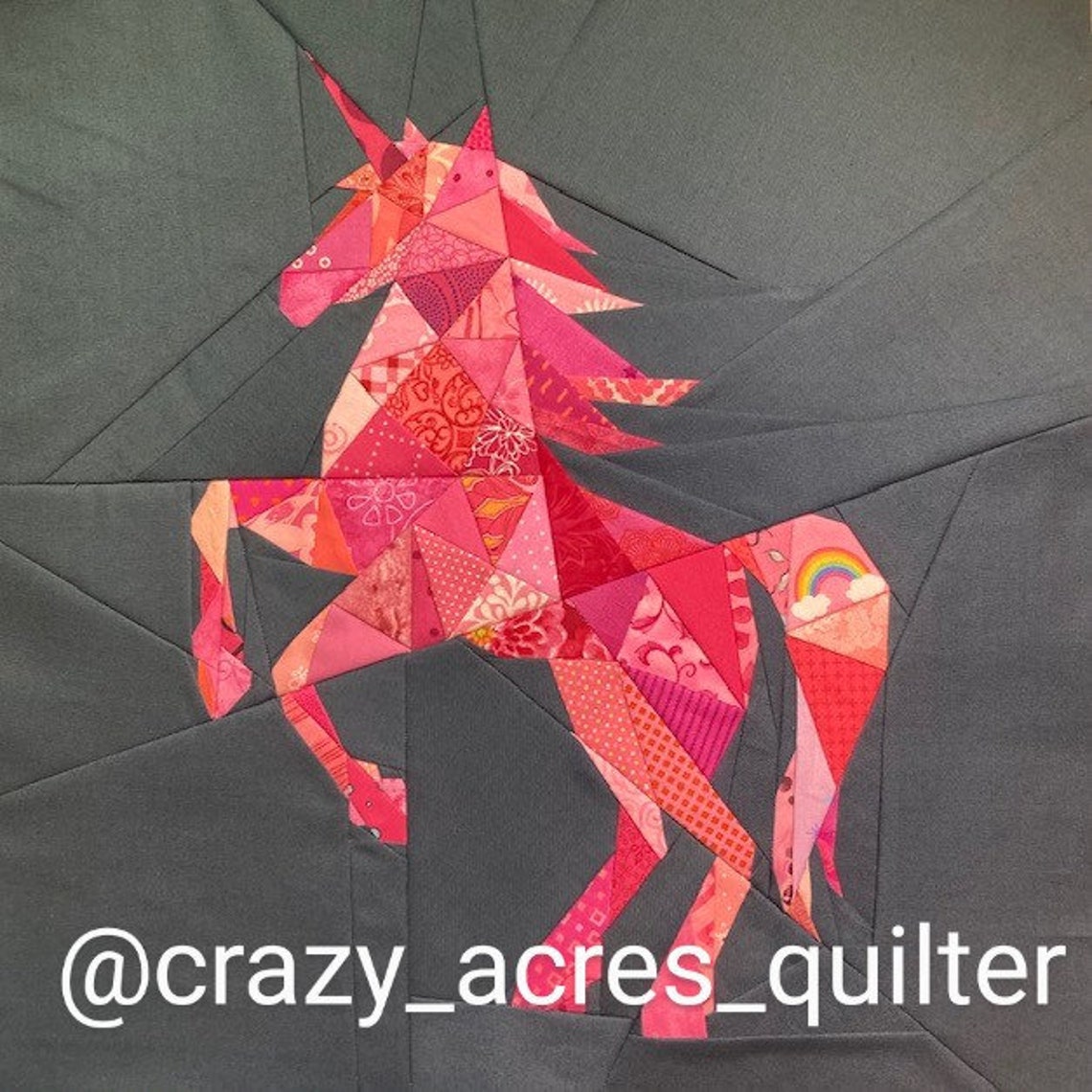 Geometric Unicorn Foundation Paper Pieced Quilt Pattern Block - Etsy