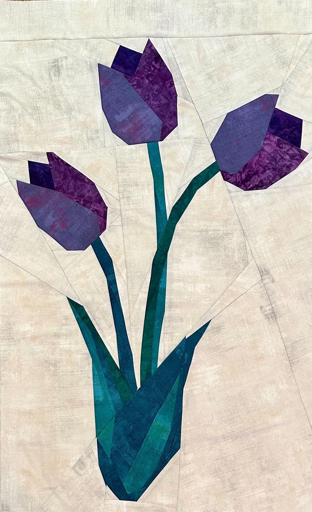 Netherlands Tulips 3 Flower Paper Pieced Quilt Pattern Block - Etsy