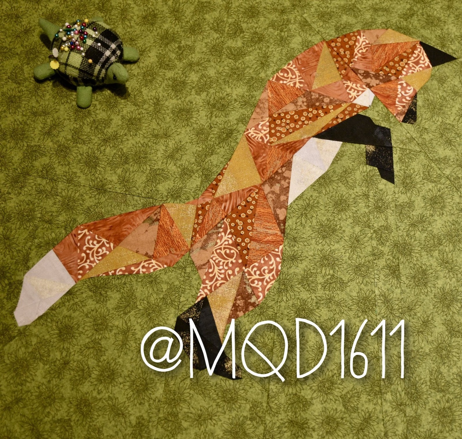 Geometric Fox Foundation Paper Pieced Quilt Pattern Block From the ...
