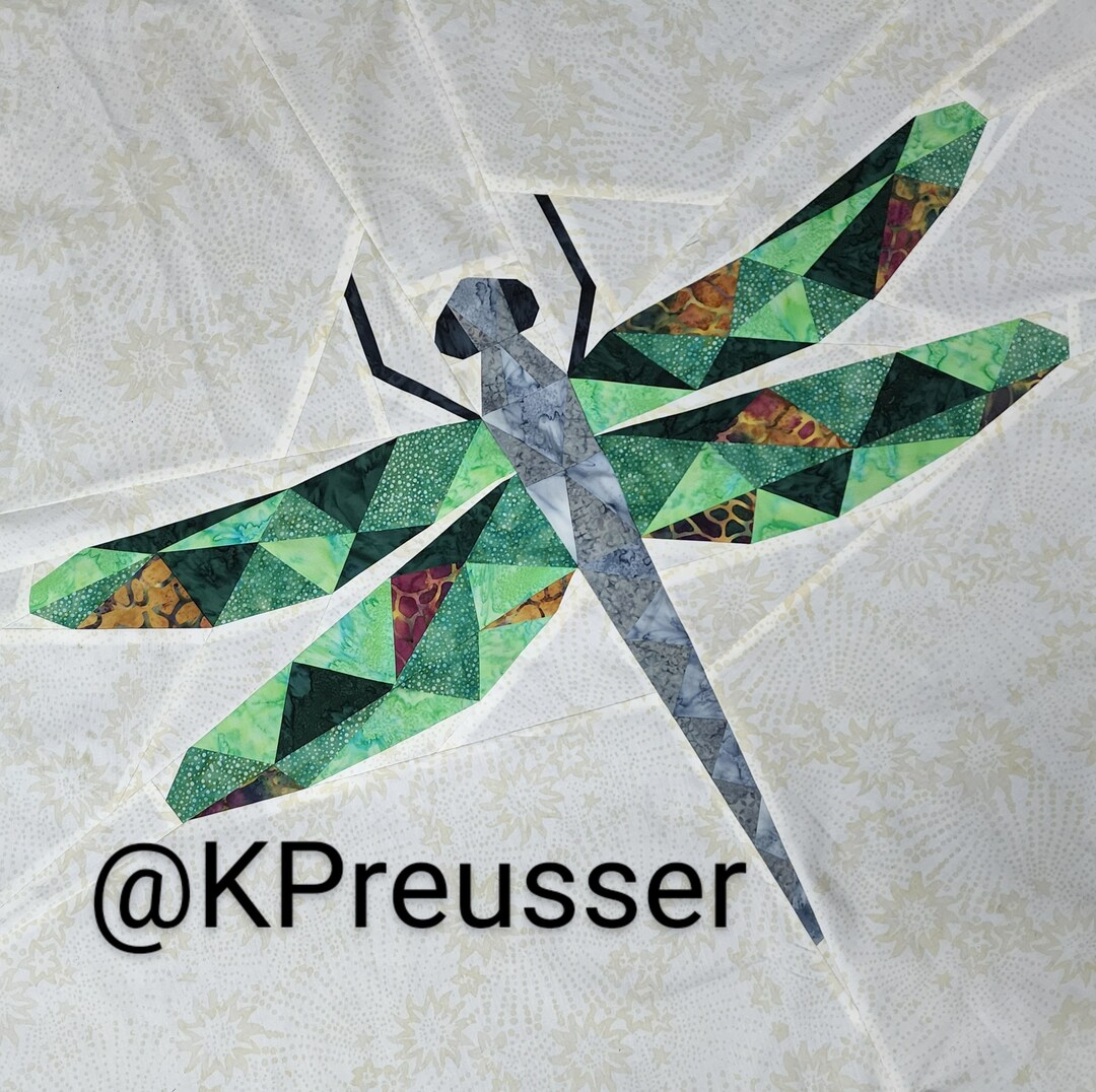 Geometric Dragonfly Foundation Paper Pieced Quilt Pattern Block From ...