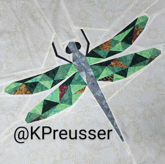 Dragonfly Paper Pieced Quilt Pattern Paper Pieced Dragonfly Appliqué