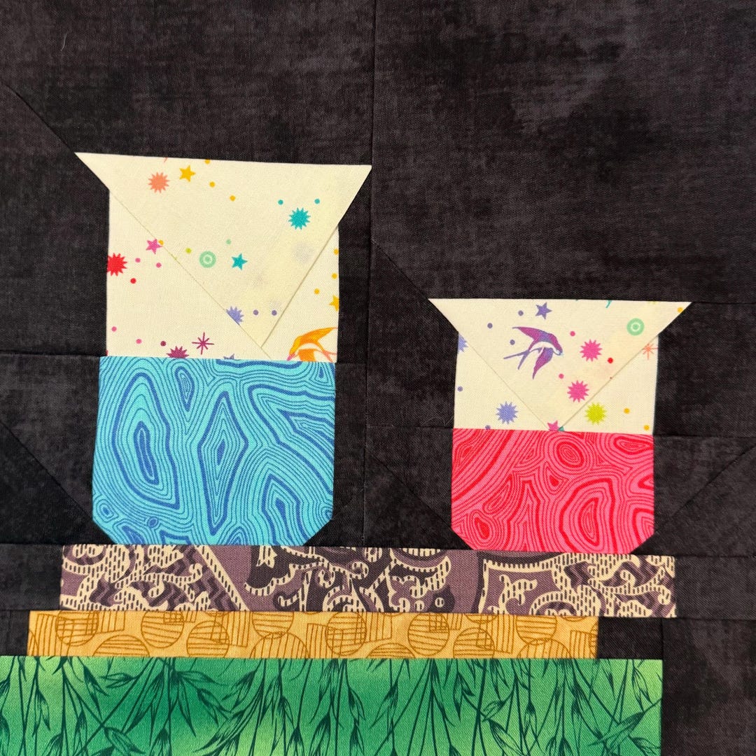 Beaker Chemistry Glassware Bookcase Quilt Pattern FPP 10"x10" - Mix ...