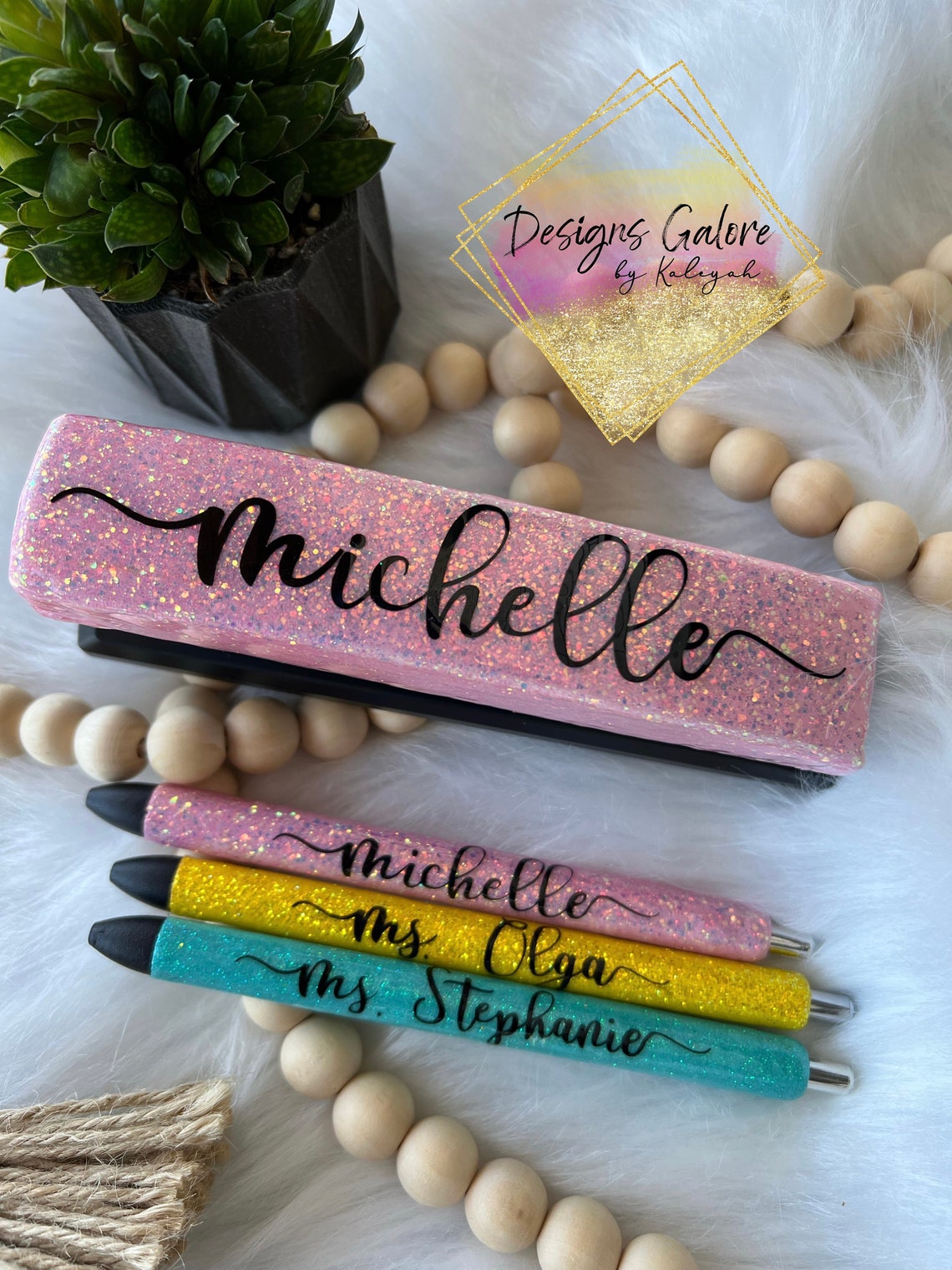 Glitter Stapler and Pen Set Glitter Epoxy Stapler Glitter - Etsy