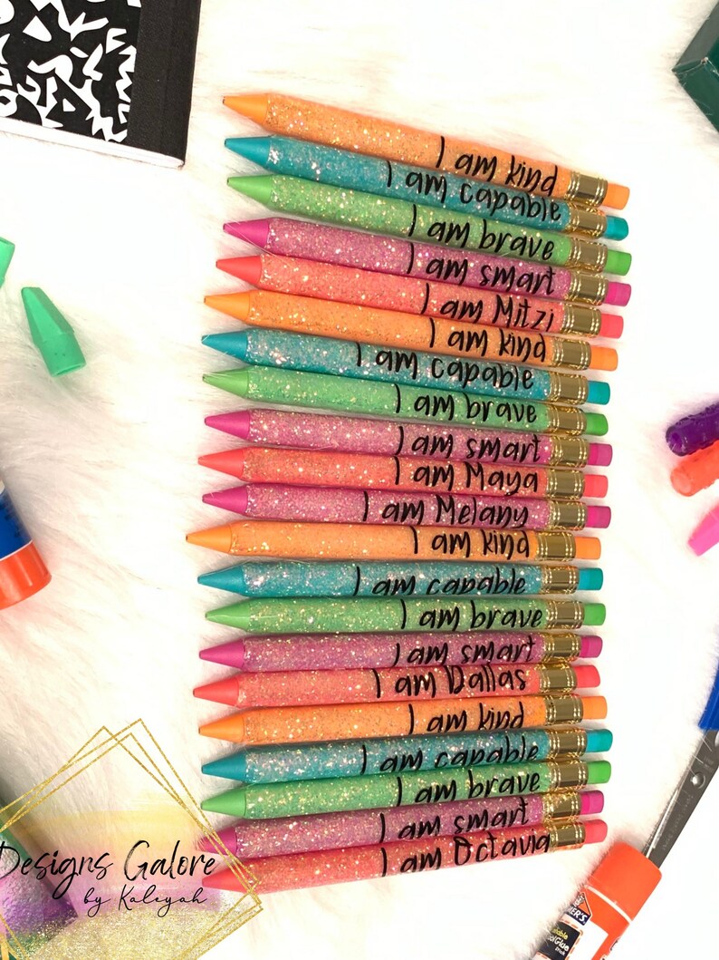 Positive Affirmation Glitter Mechanical Pencils - Etsy