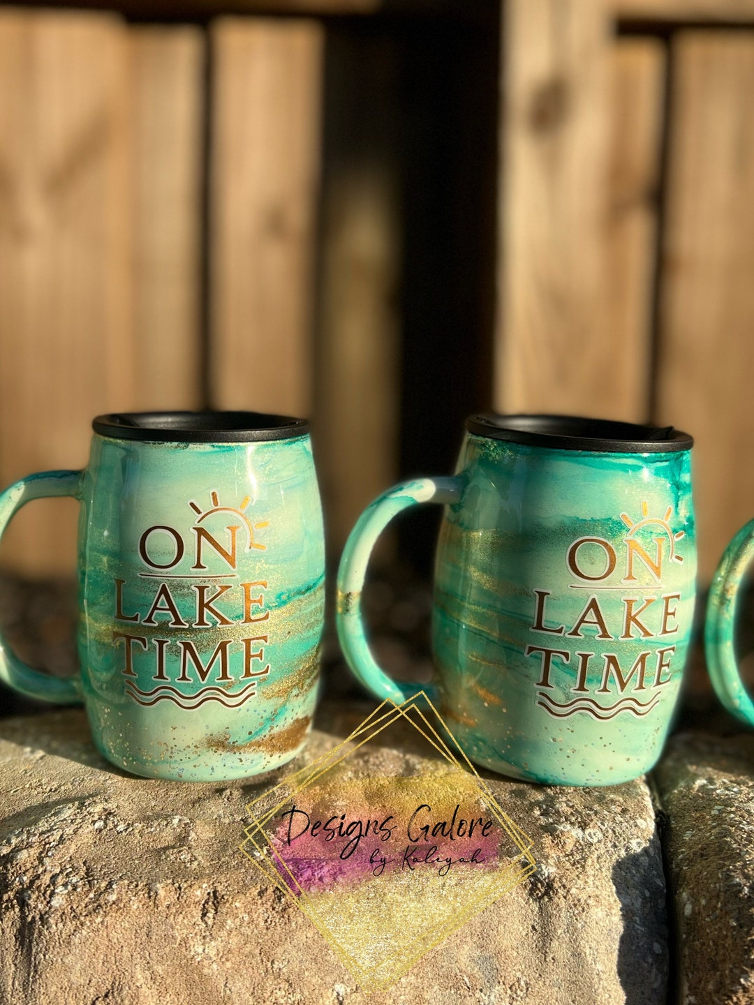 Customizable Lake Time Coffee Mug, Watercolor Tumbler - Etsy