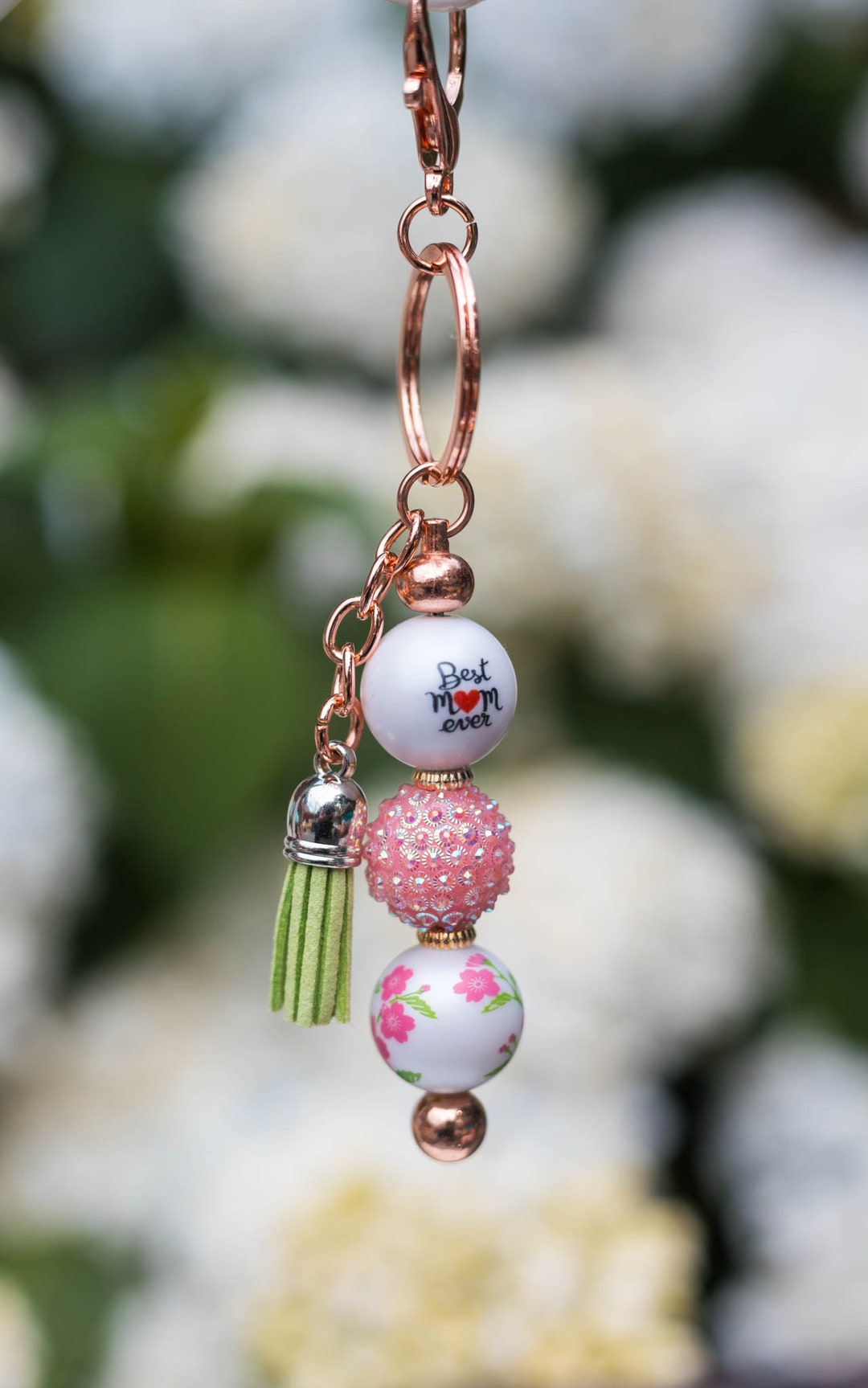 Best Mom Ever Keychain With Beads and Tassel - Etsy
