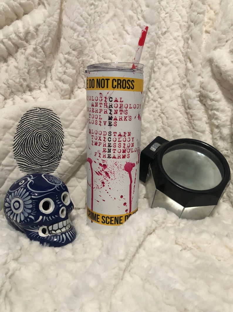 Crime Scene Blood Spatter Tumbler With Reusable Straw, Forensic, Latent ...