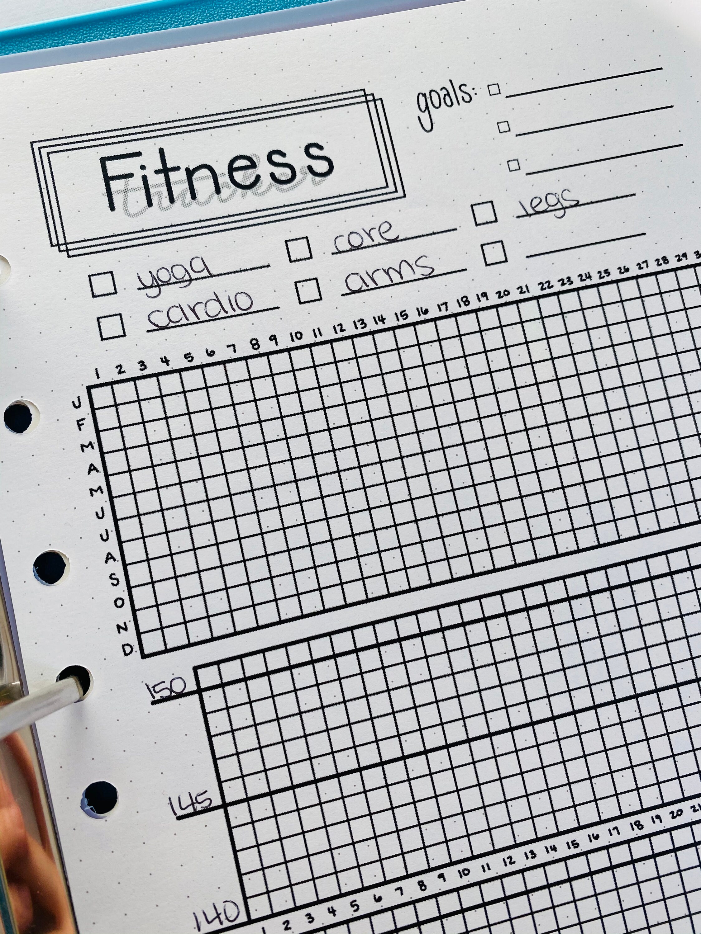 Printable Fitness Tracker for Bullet Journal - Etsy