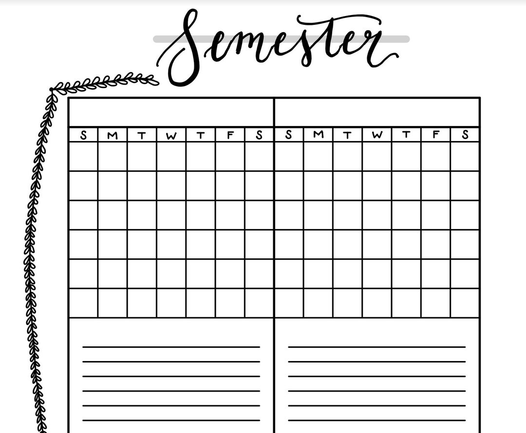 Printable Semester Overview Bullet Journal Page - Etsy