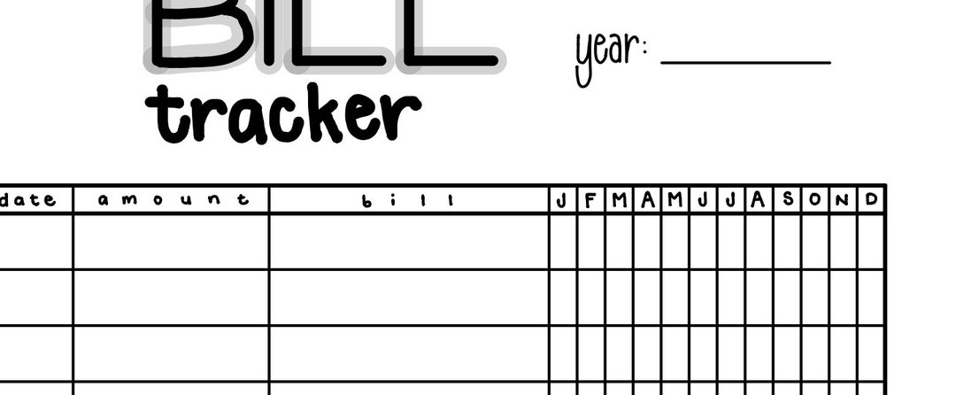 Printable Bill Tracker Bullet Journal Page - Etsy