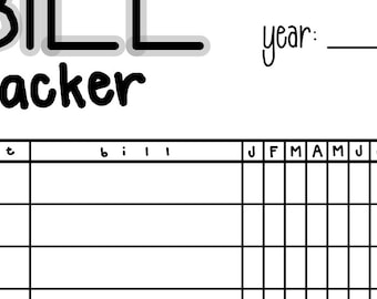 Bill Tracker - PRINTABLE Journal Page - Bill Tracker - Yearly Page - Etsy