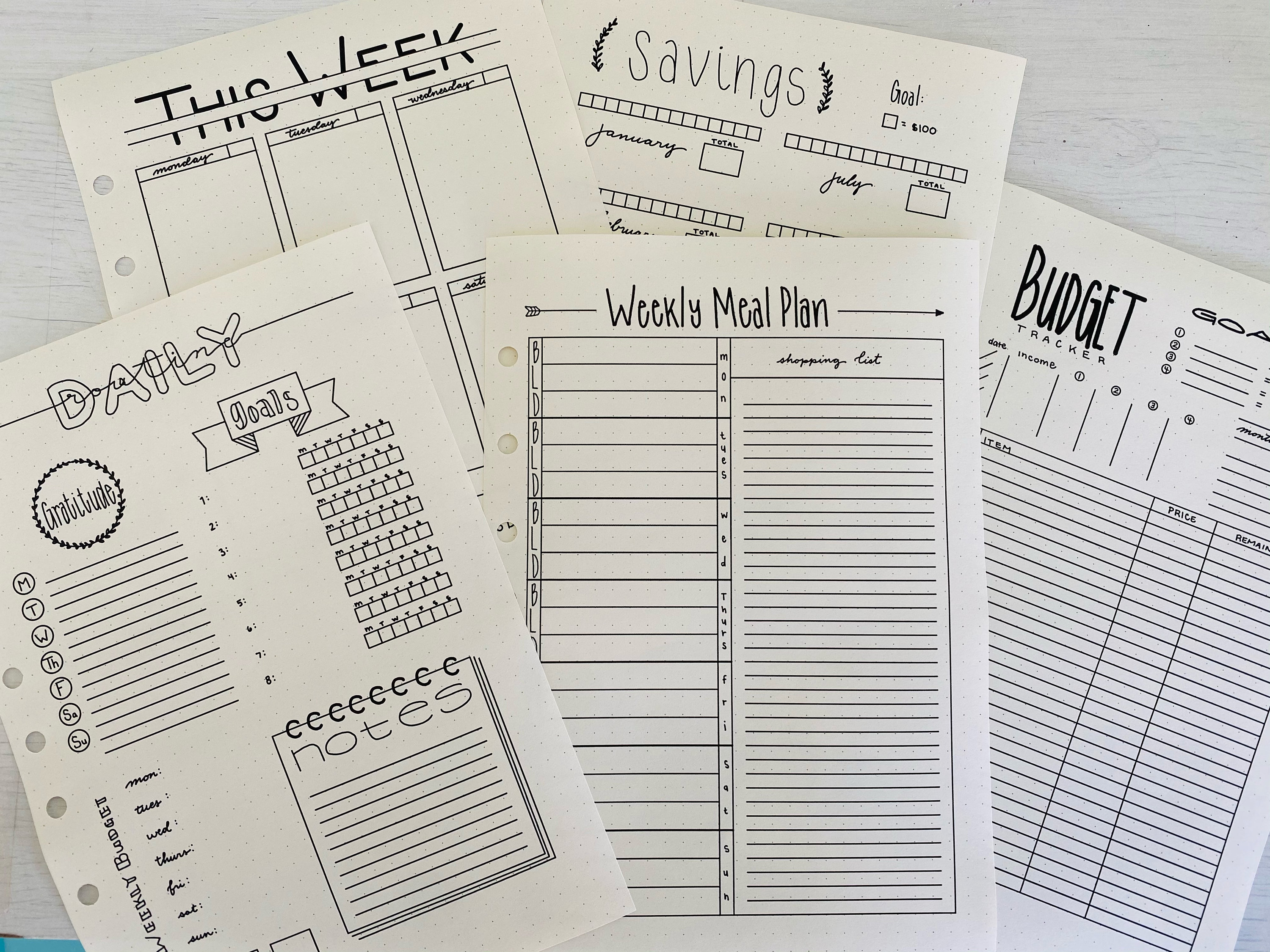 Weekly Schedule Printable Bullet Journal Page - Etsy