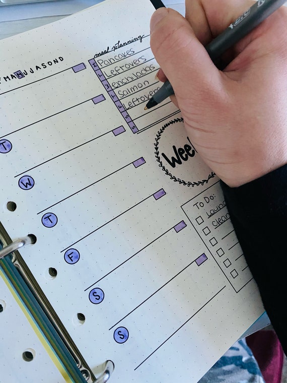 Weekly Schedule Printable Bullet Journal Page | Etsy