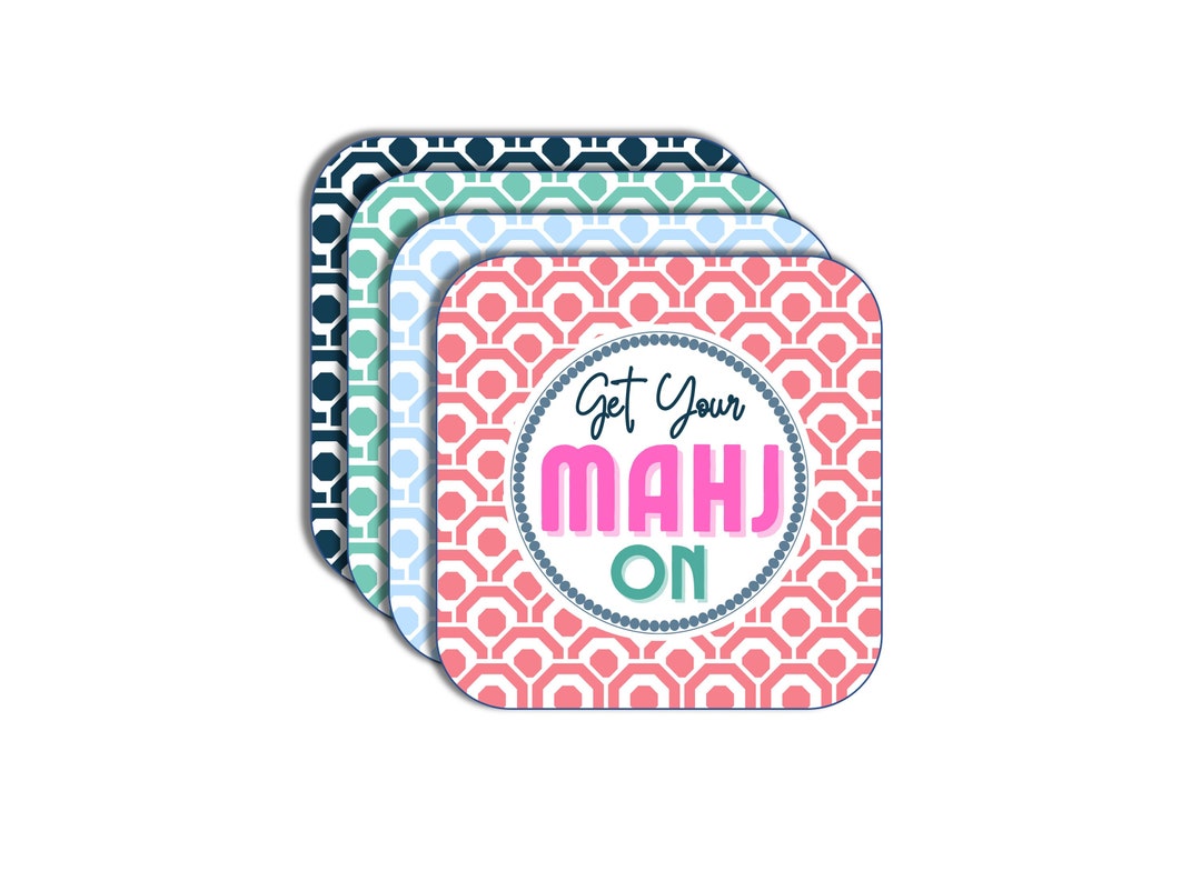 Mahjong Coasters Set of 4. Great Gift for Mah Jongg Players - Etsy