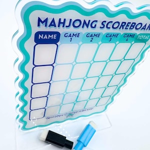 Mahjong Scoreboard (2 Color Combos) | Scalloped Dry Erase Board With ...