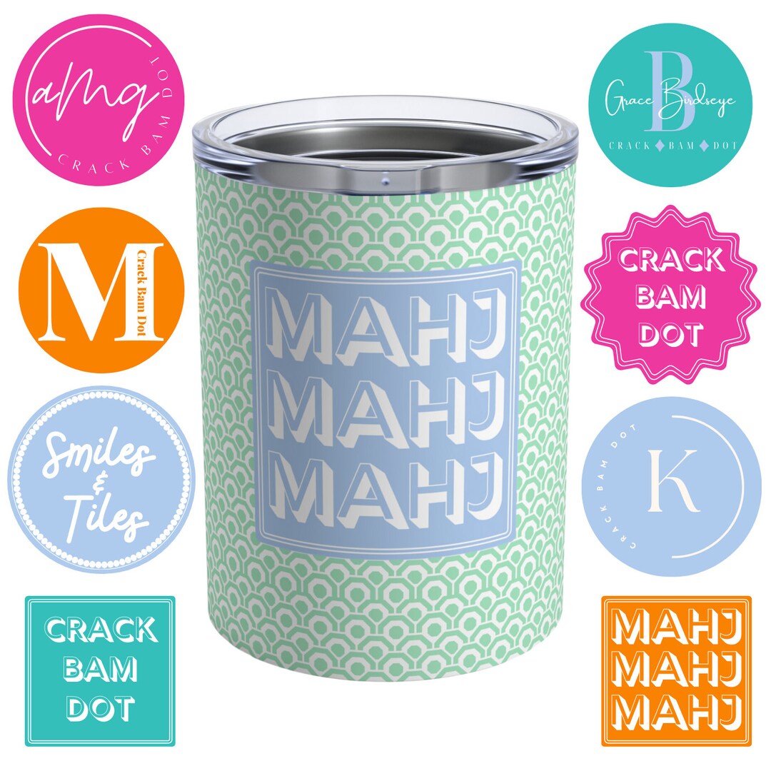 Personalized Mahjong Tumbler (10oz)- Mahjongg Gift or Game Night Style ...