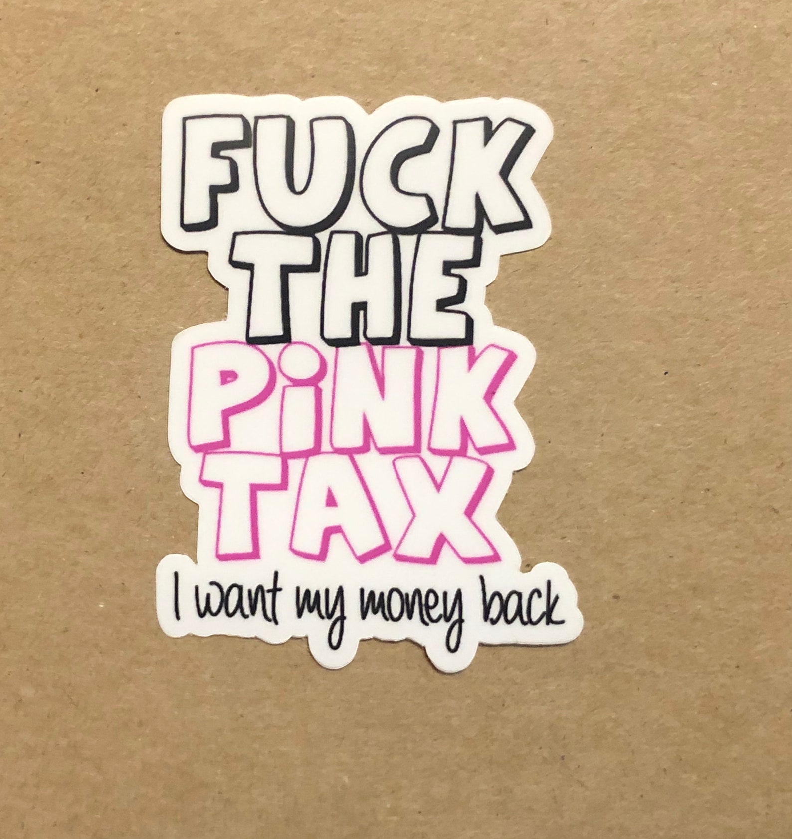 Pink Tax Sticker / Size: 2.25 x 3 - Etsy.de