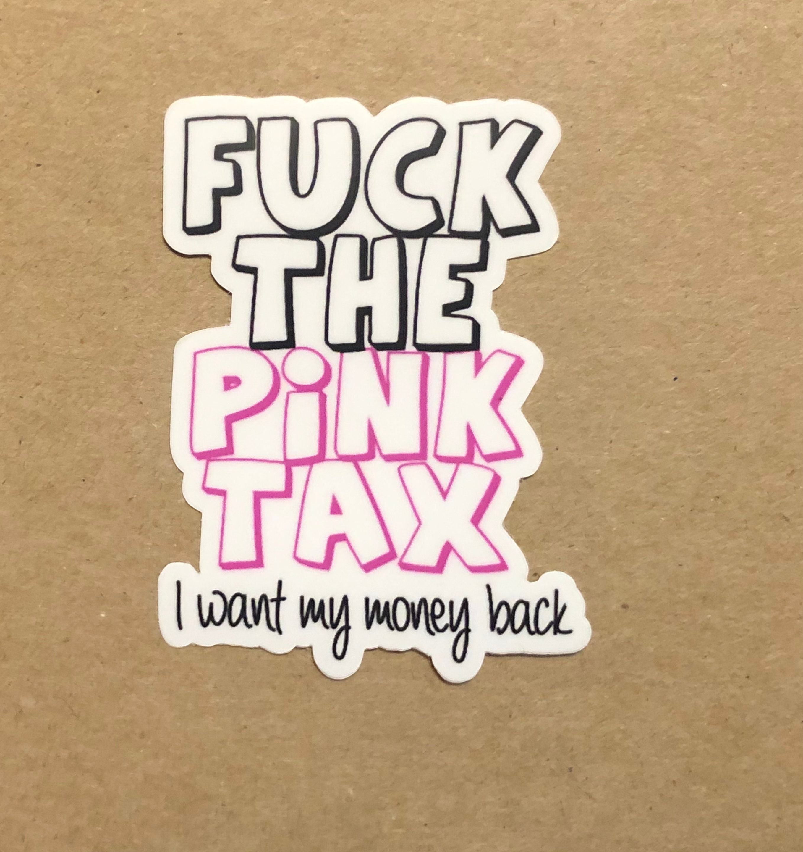 Pink Tax Sticker / Size: 2.25 x 3 - Etsy.de