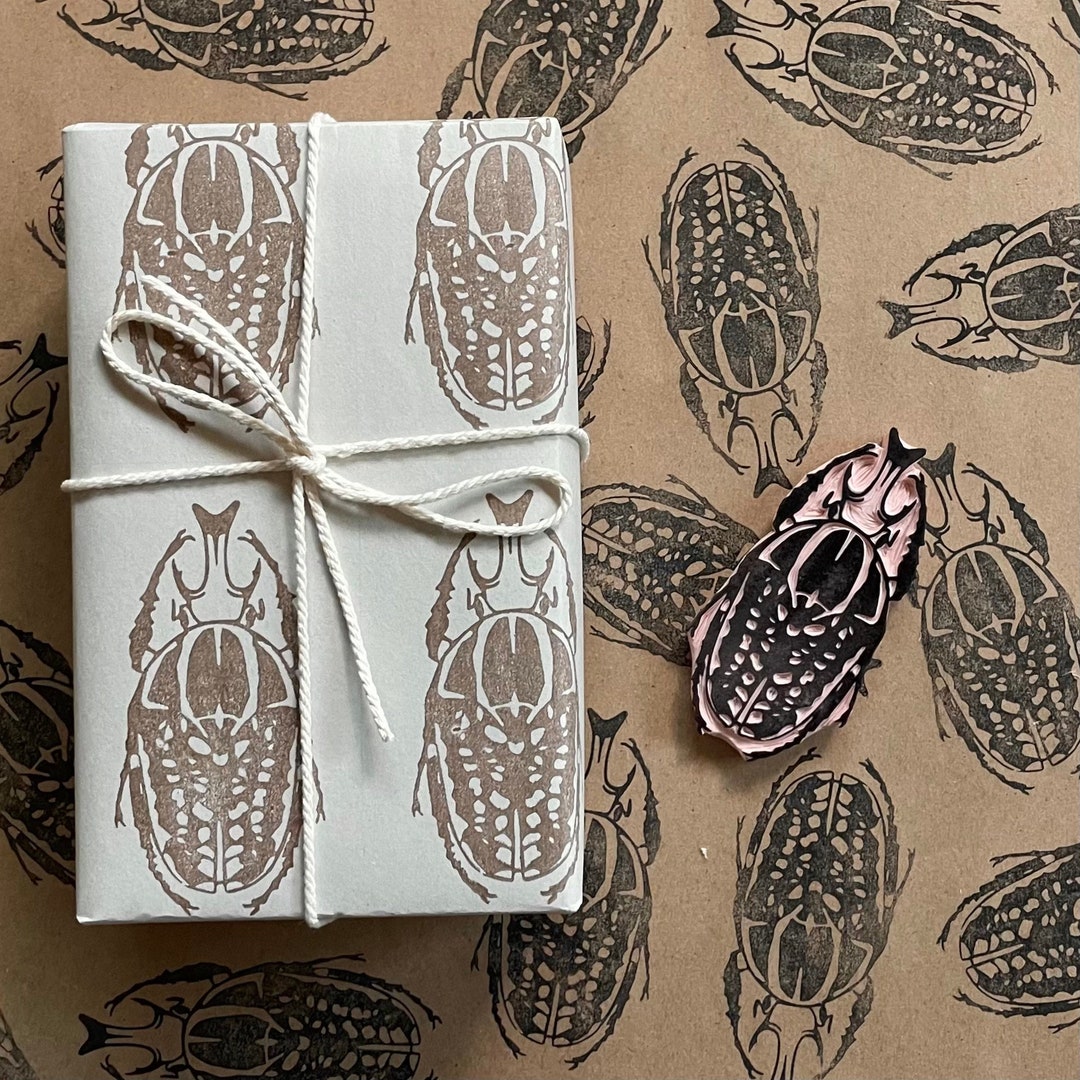 Goliath Beetle Stamp / Hand-carved / Rubber Stamp / Bug / Insect ...