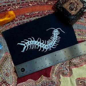 Centipede Patch, Punk Patch, Hand-printed, Sew-on Patch, Black and ...