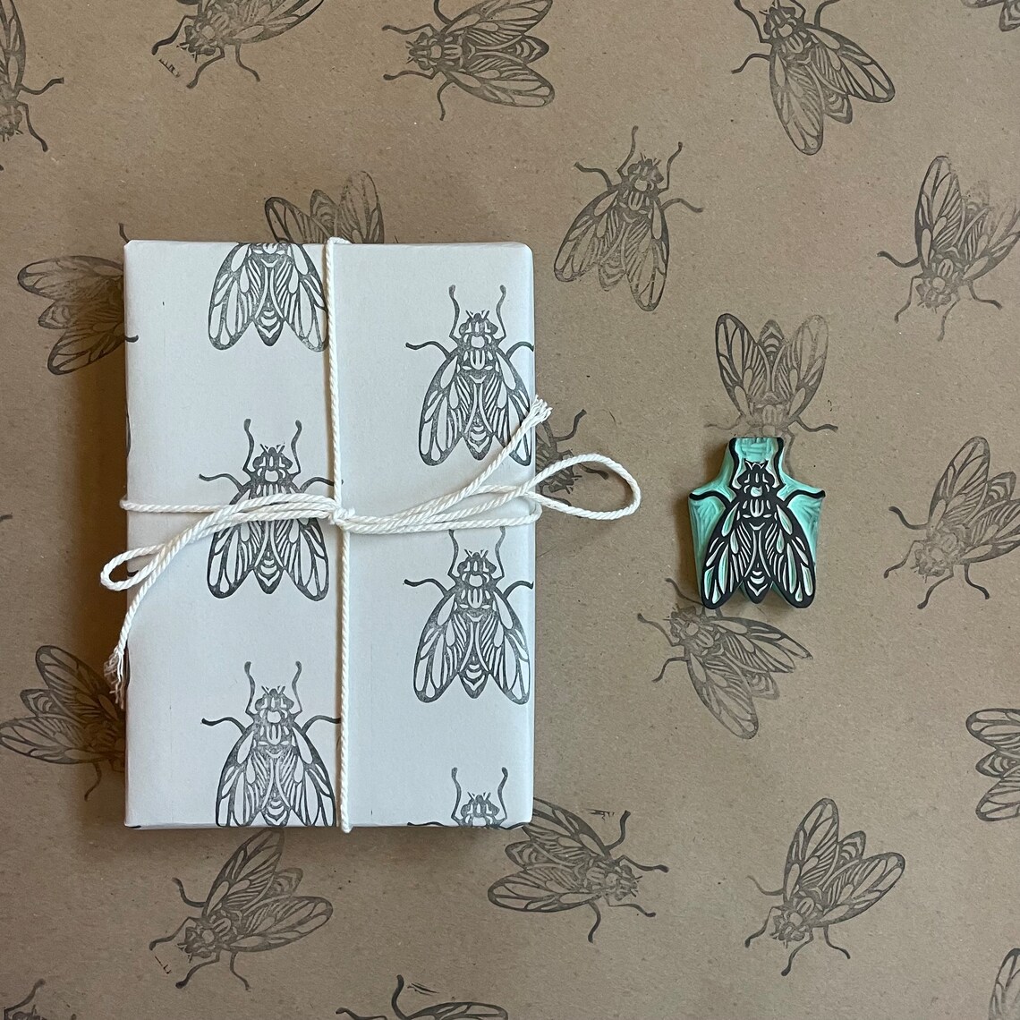 Hand-carved Fly Rubber Stamp - Etsy