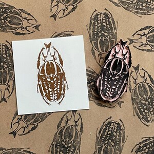 Goliath Beetle Stamp / Hand-carved / Rubber Stamp / Bug / Insect ...