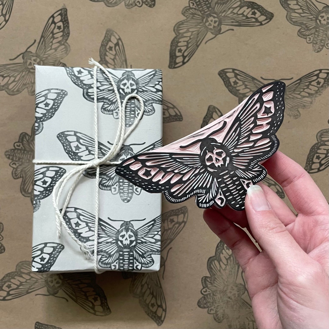 Death Moth Stamp/ Hand-carved / Rubber Stamp / Bug / Insect / Moth - Etsy
