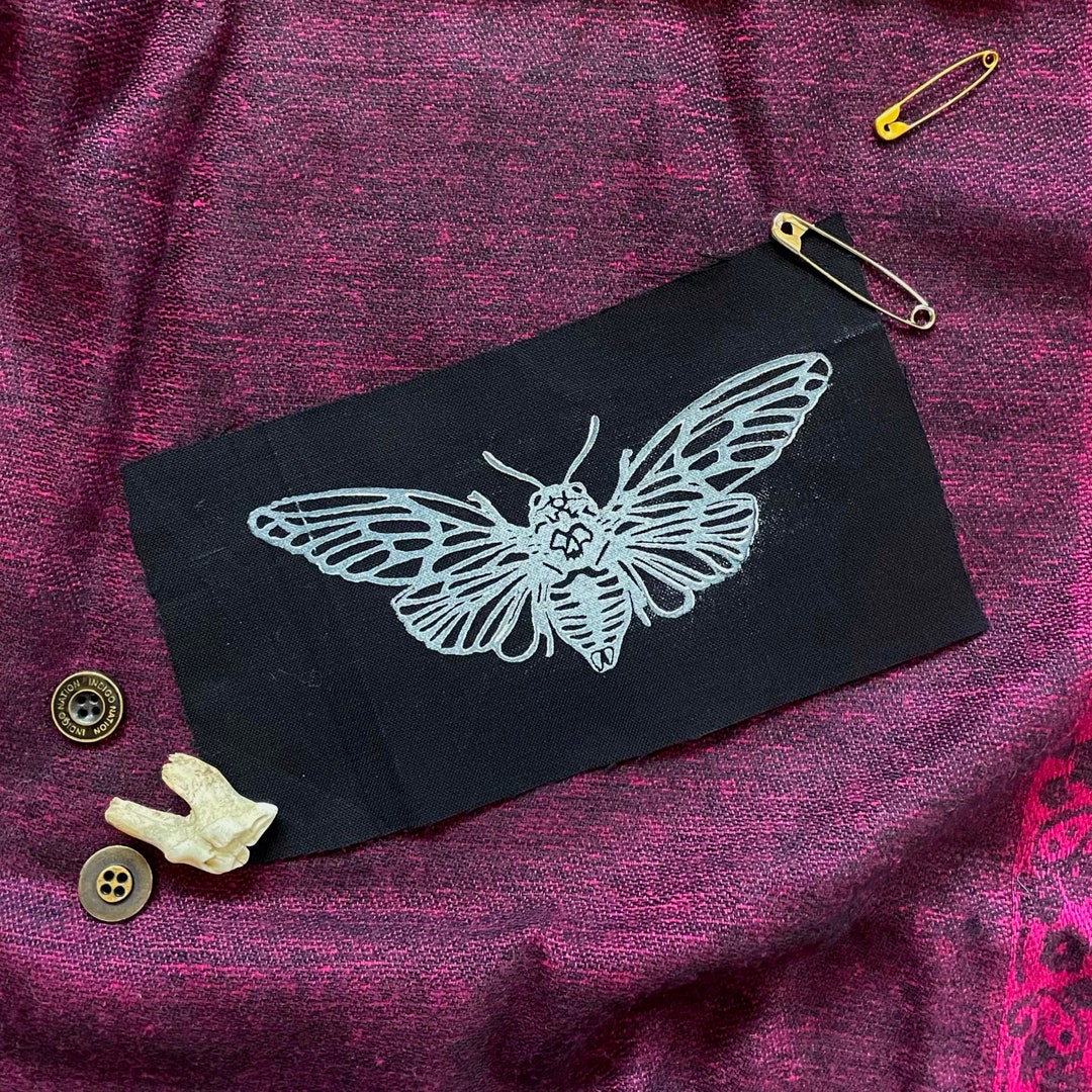 Block-print Cicada Patch: Cotton Canvas, Sew-on - Etsy