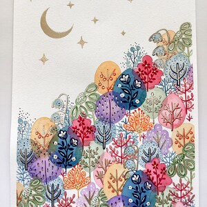 Spring Night,original Painting,a4 Size - Etsy Canada