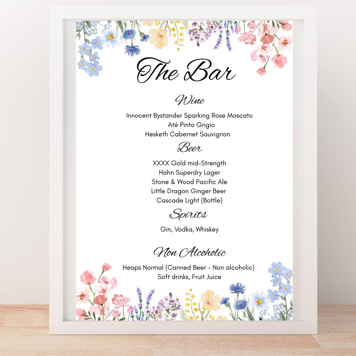 Bar Drinks Menu Template | Editable Canva Menu | Instant Download ...
