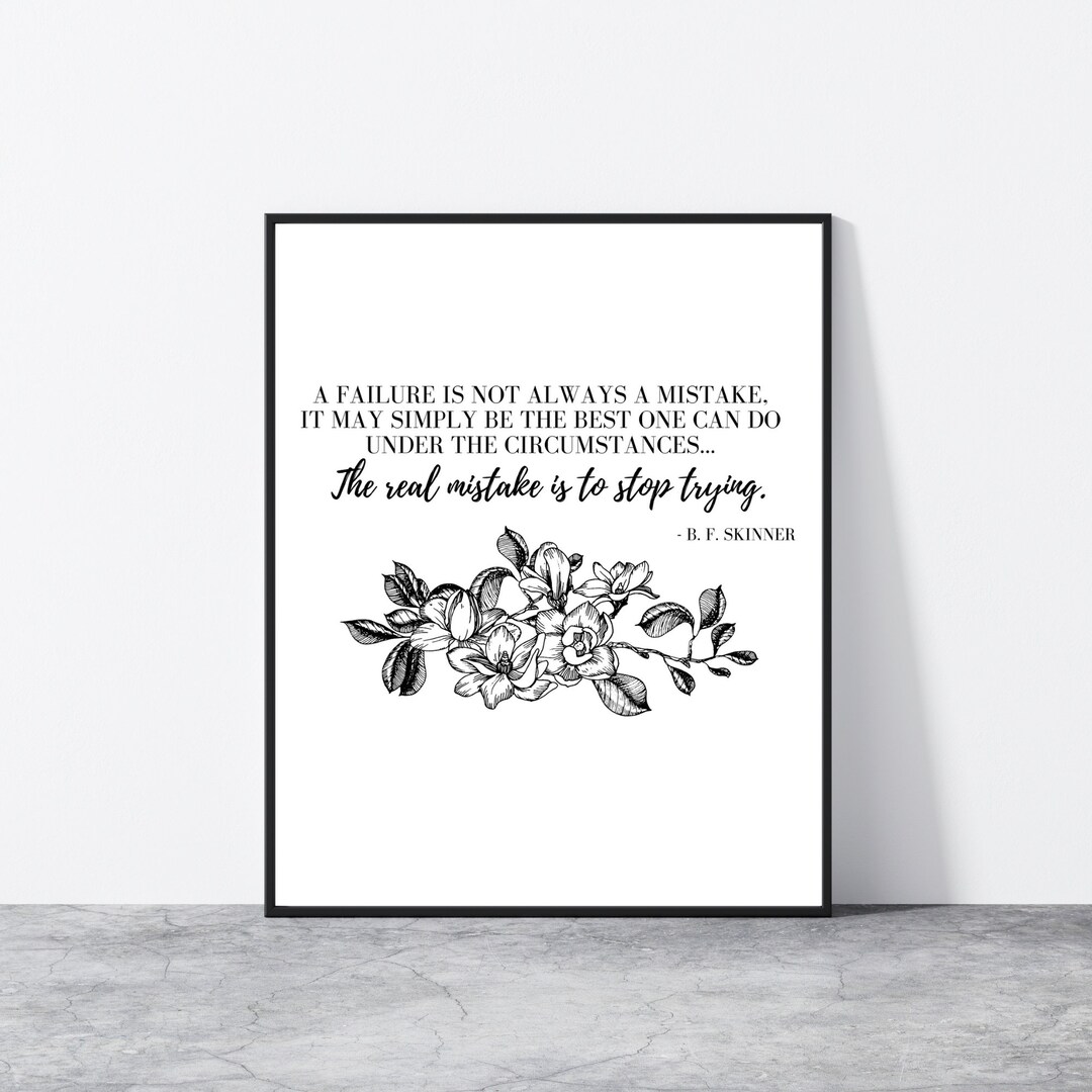 ABA | Applied Behavior Analysis Printable -keep Trying- Skinner Quote ...