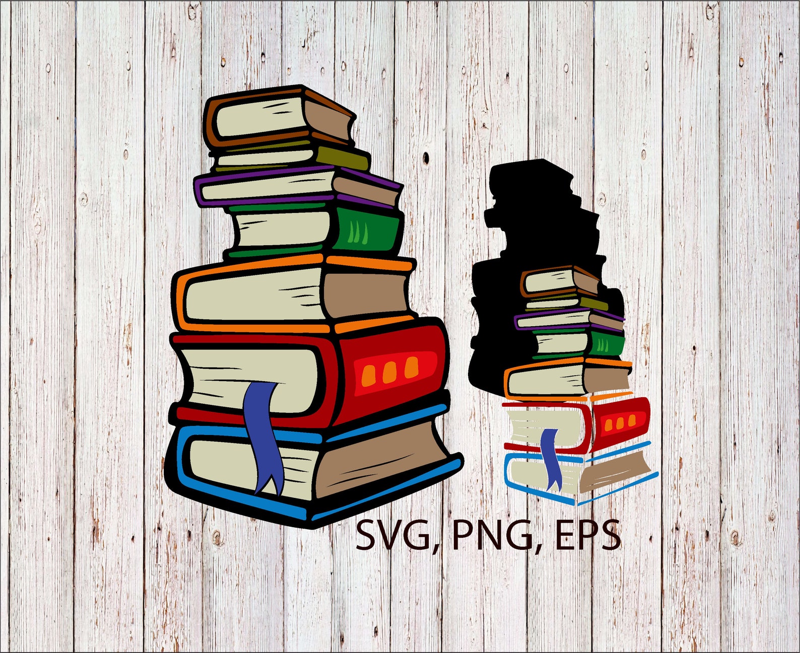 Books Svg Stack of books Cut files for Cricut Clip Art | Etsy