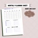 Digital, Printable Monthly Planning Sheet, Monthly Planner Sheet ...
