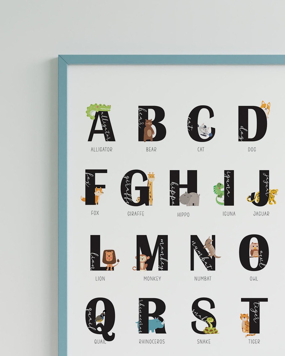 DIGITAL DOWNLOAD ABC Wall Art Alphabet Poster Alphabet Print - Etsy