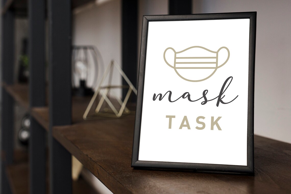 Mask Task-printable Mask Sign Mask Reminder Sign Printable - Etsy