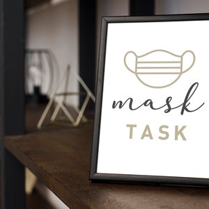Mask Task-printable Mask Sign Mask Reminder Sign Printable - Etsy