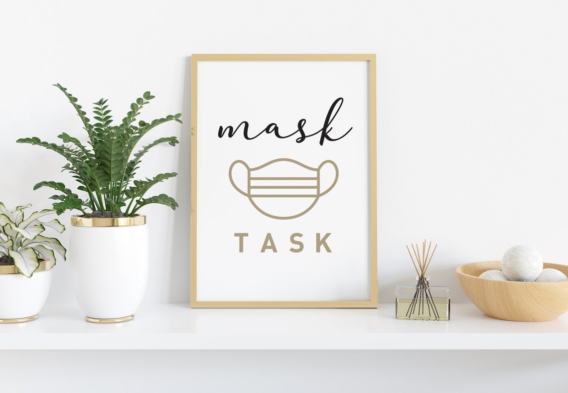 Mask Task-printable Mask Sign Mask Reminder Sign Printable - Etsy