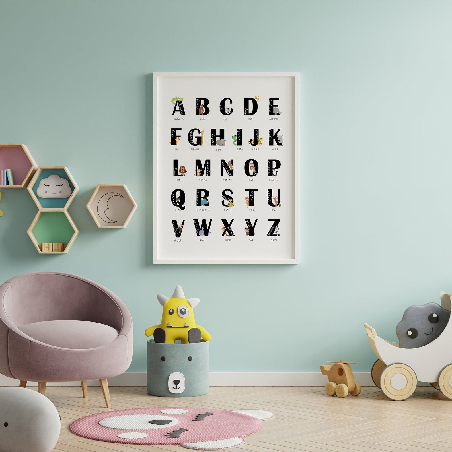 DIGITAL DOWNLOAD ABC Wall Art Alphabet Poster Alphabet Print - Etsy