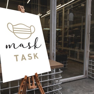 Mask Task-printable Mask Sign Mask Reminder Sign Printable - Etsy
