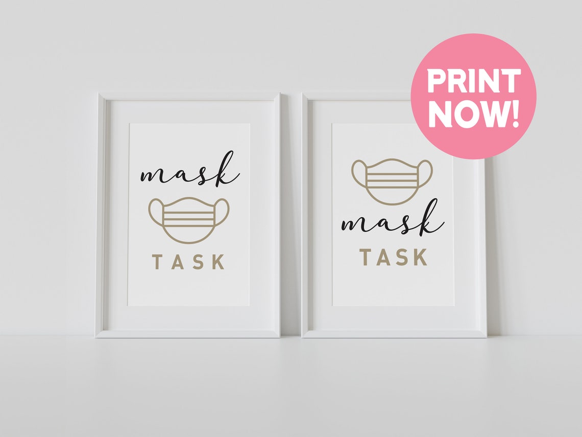 Mask Task-printable Mask Sign Mask Reminder Sign Printable - Etsy