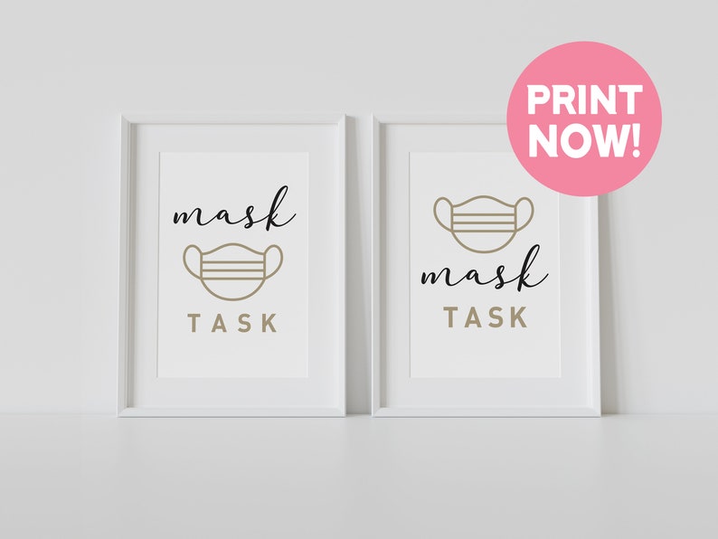 Mask Task-printable Mask Sign Mask Reminder Sign Printable - Etsy